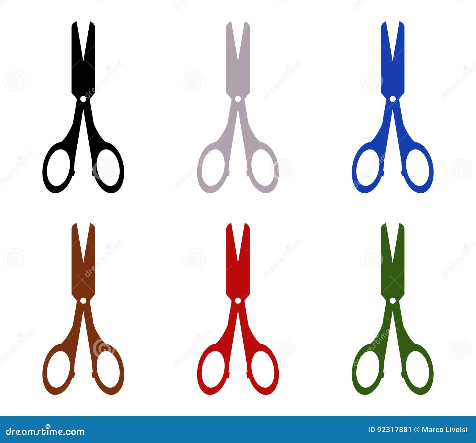 Set of Scissors Illustrated Stock Illustration - Illustration of icons ...