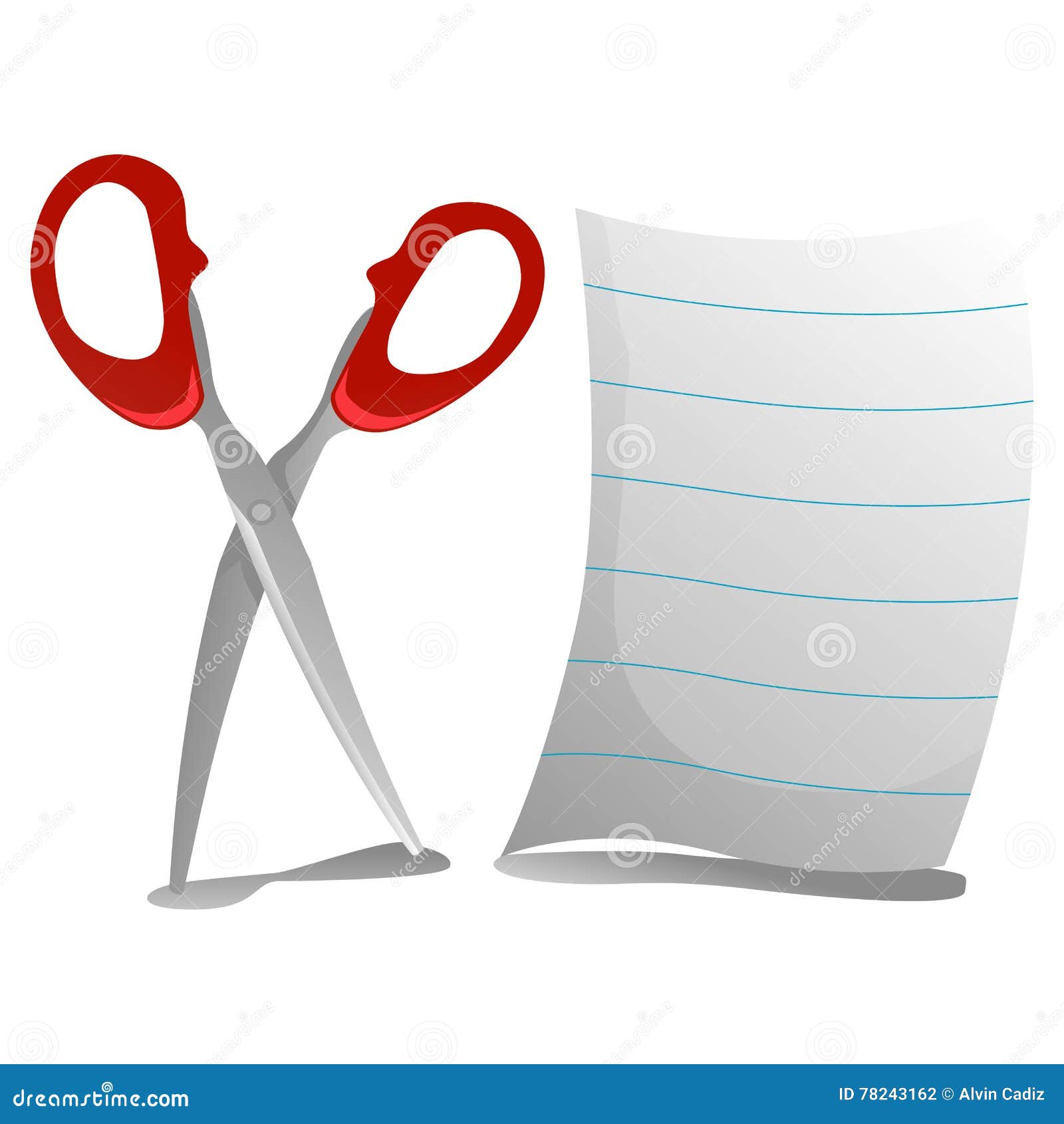 Set of Scissors and Paper Sheet Stock Vector - Illustration of sharp ...