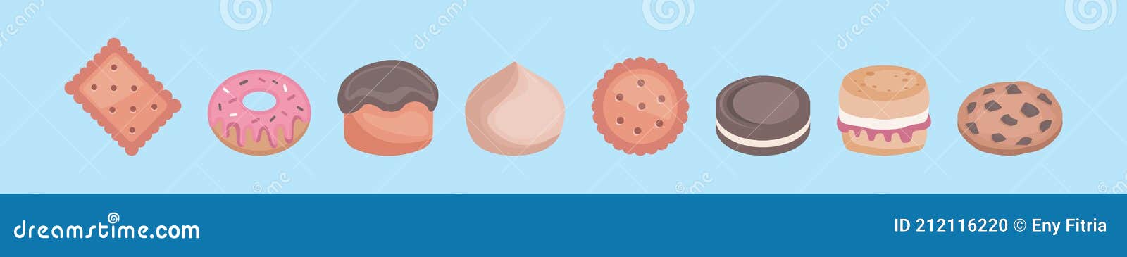 Set of Scone Cartoon Icon Design Template with Various Models. Vector ...