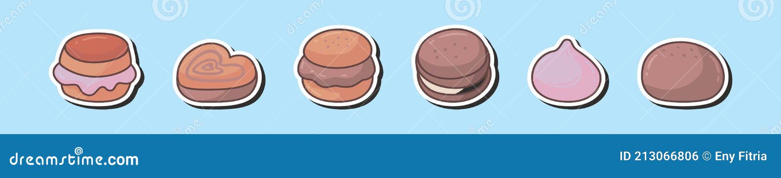 Set of Scone Cartoon Icon Design Template with Various Models. Vector ...