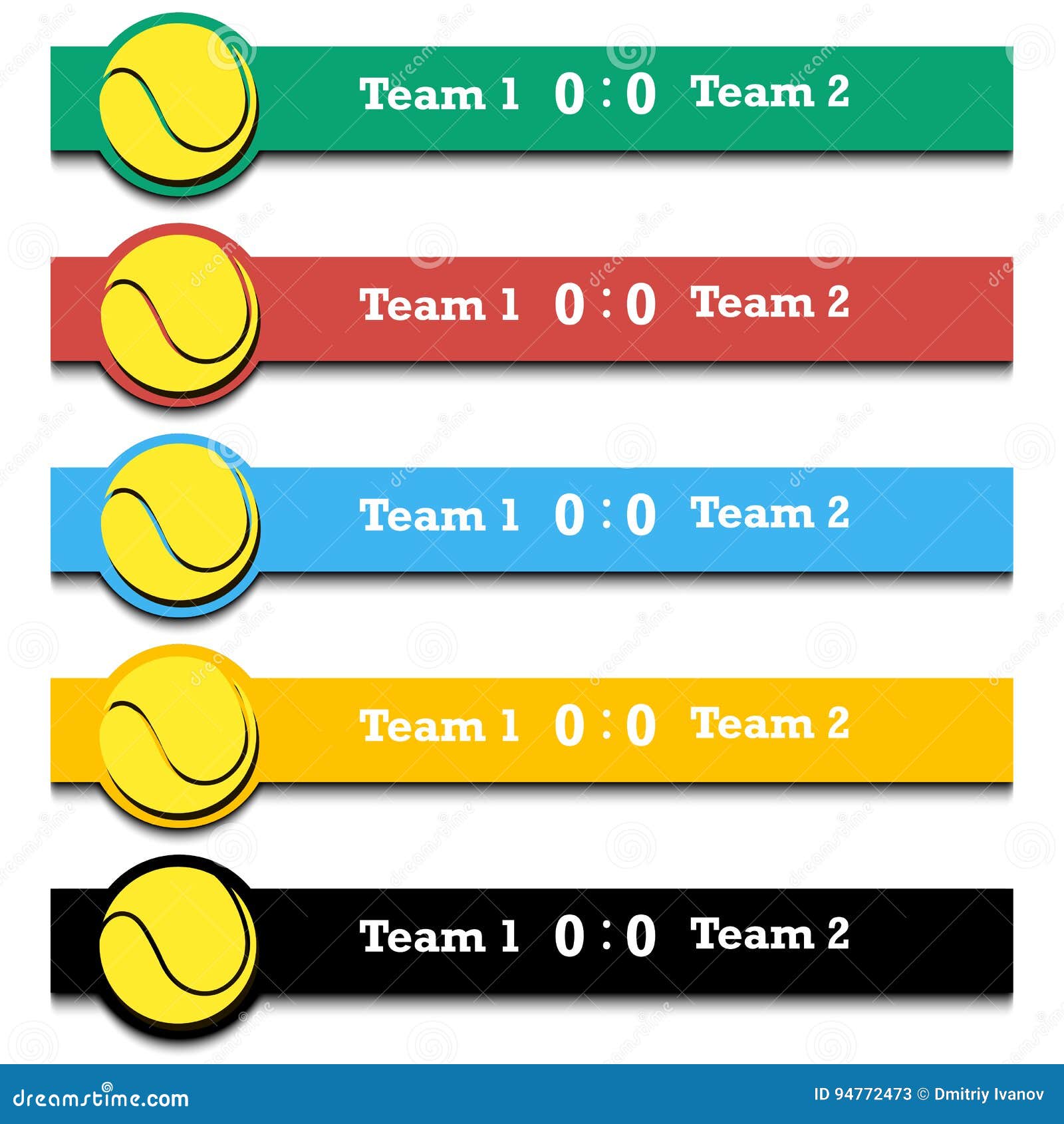 Set Score of the Tennis Match Stock Vector - Illustration of blue ...