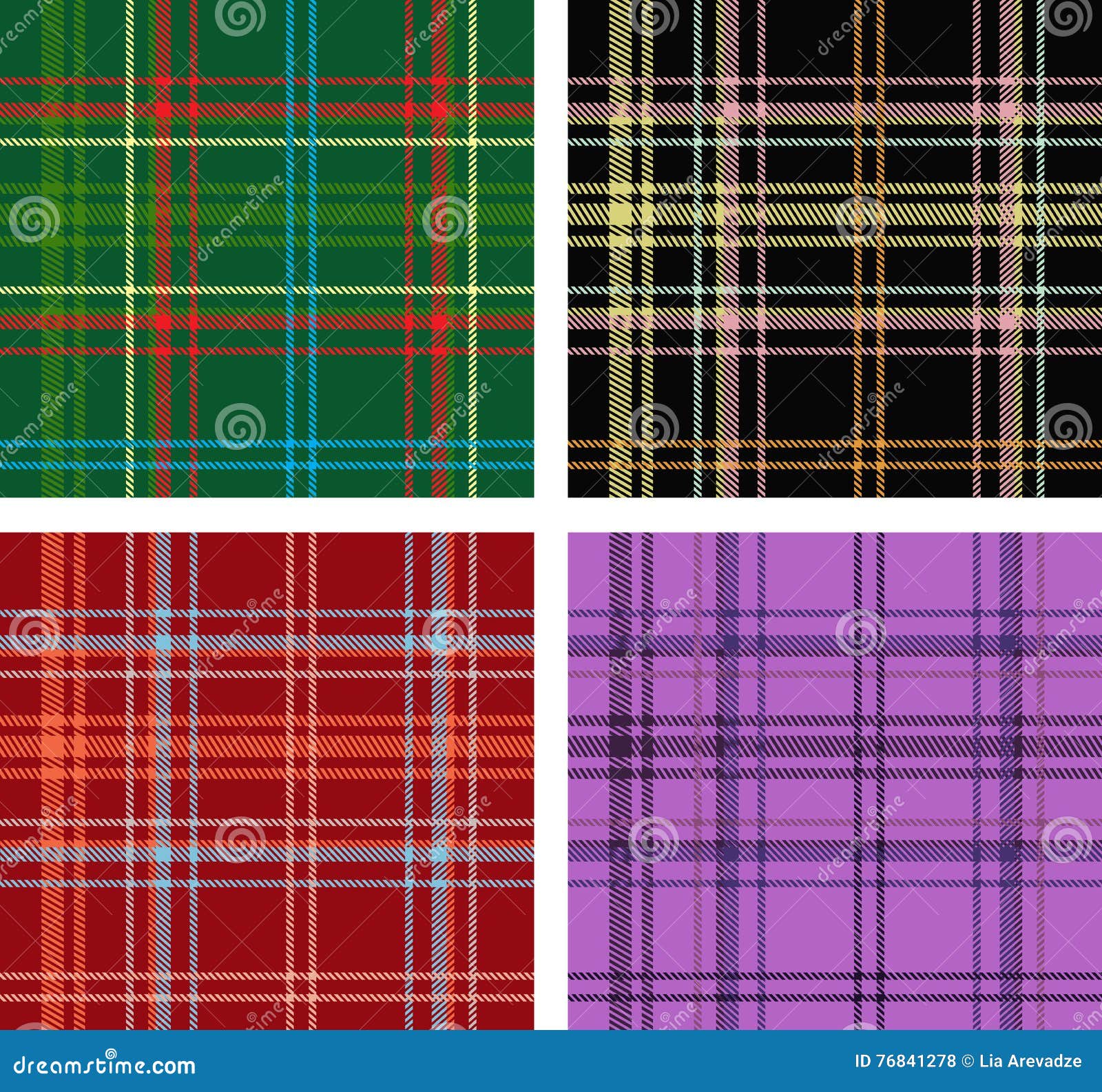 Set of Scottish Plaid Textures Stock Vector - Illustration of shape ...
