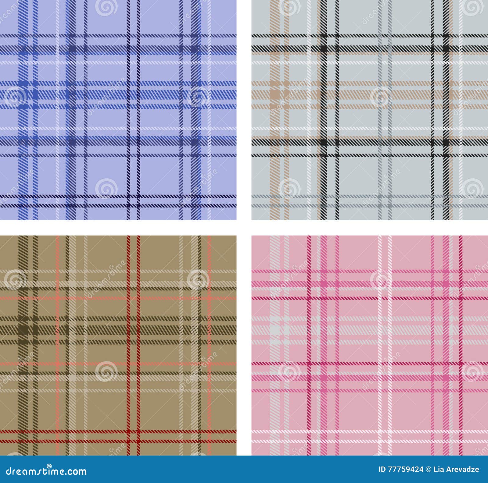 Set of Scottish Plaid Textures Stock Vector - Illustration of clothing ...