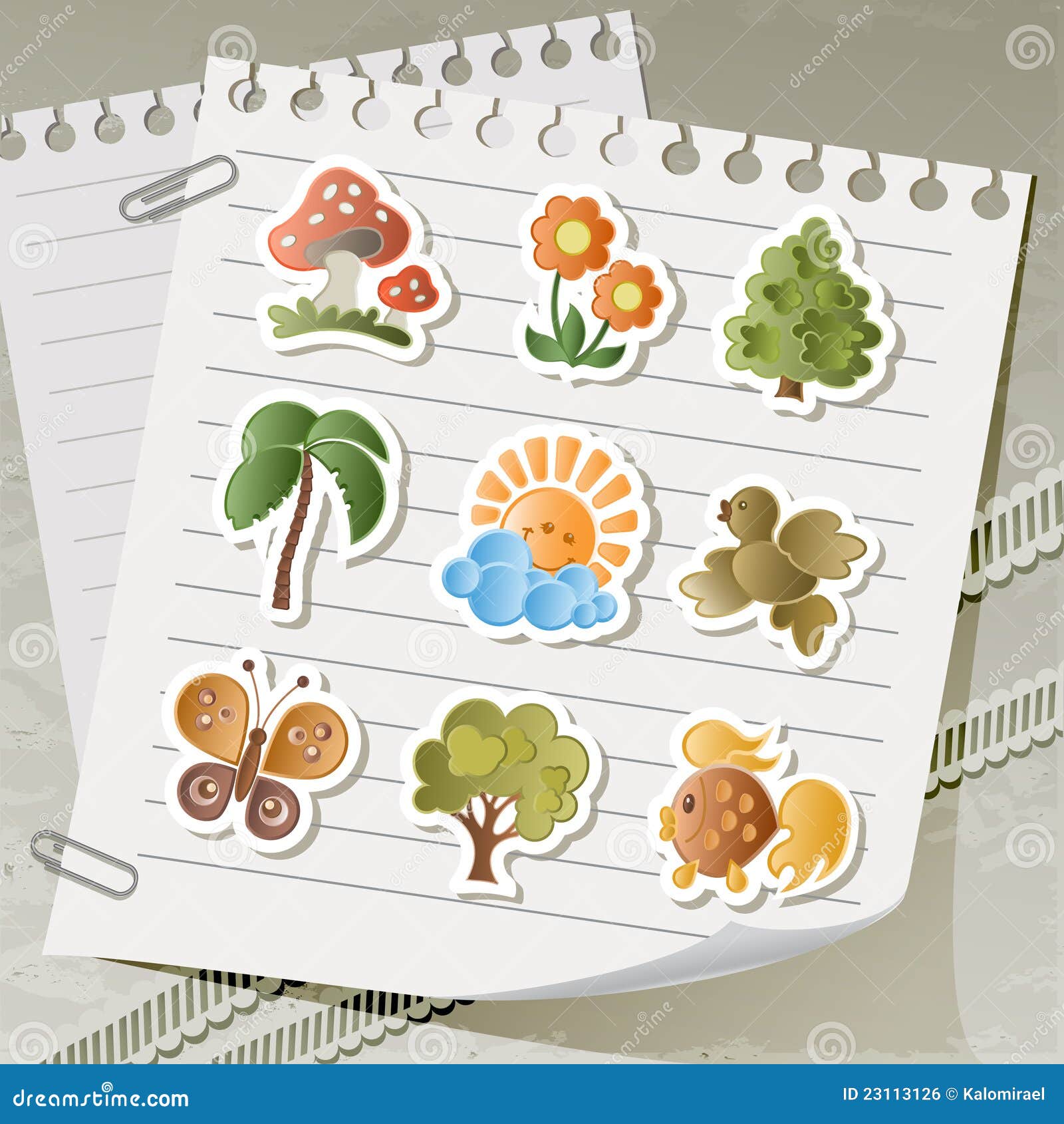 Set of scrapbook elements stock vector. Illustration of green - 23113126