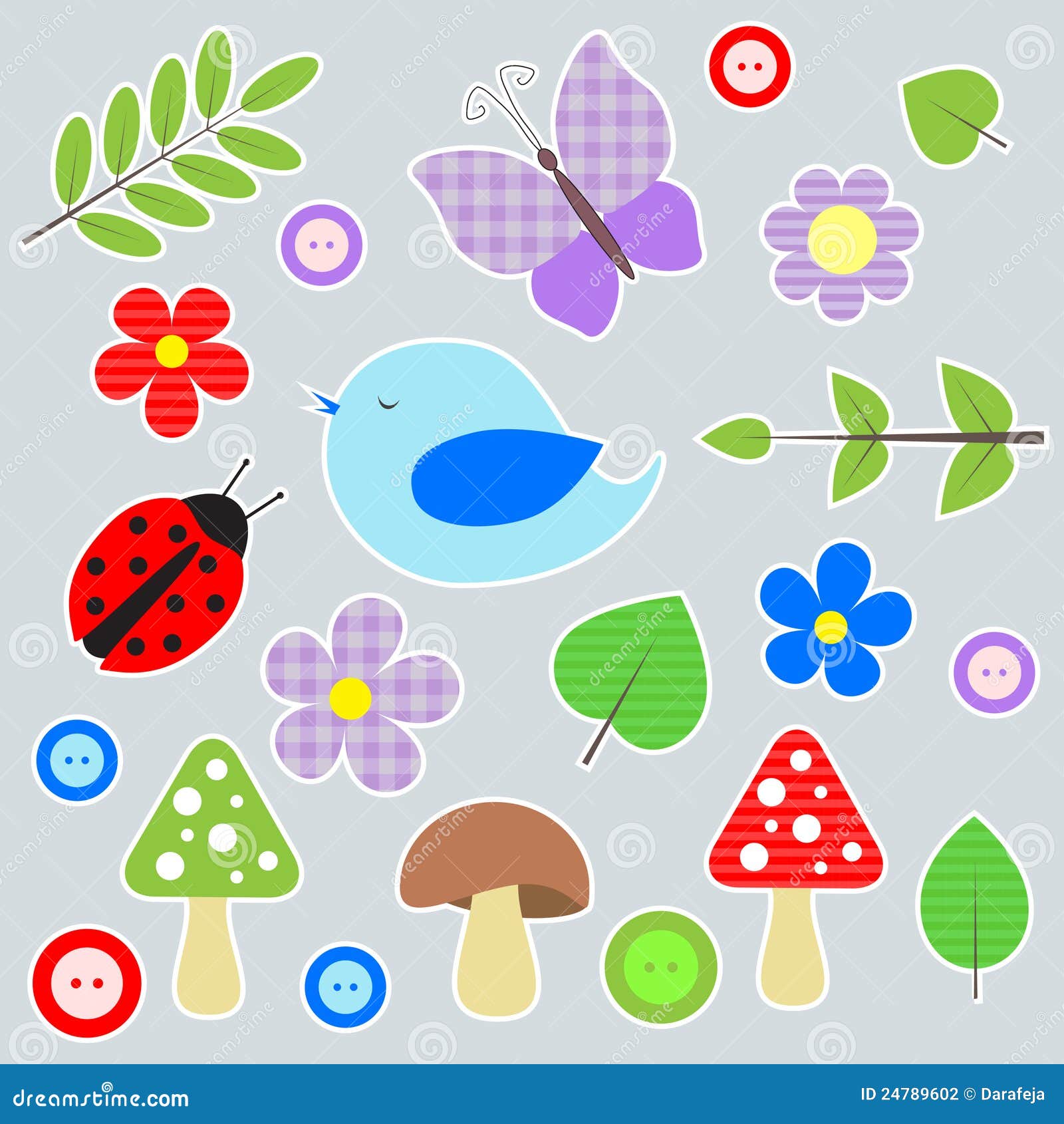 Set of scrapbook elements stock vector. Illustration of blossom - 24789602