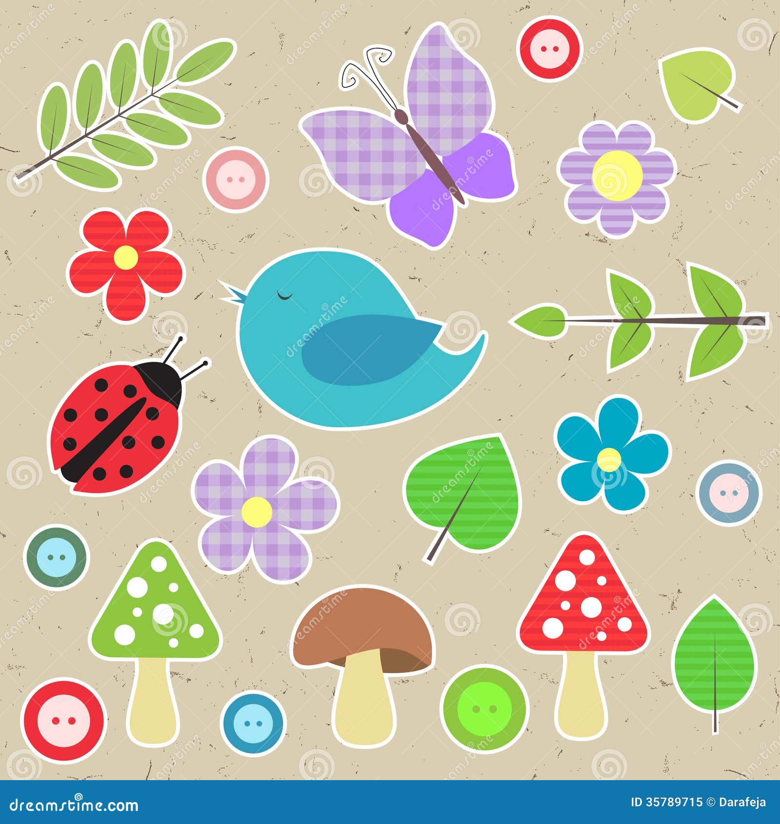 Set of scrapbook elements stock vector. Illustration of cartoon - 35789715