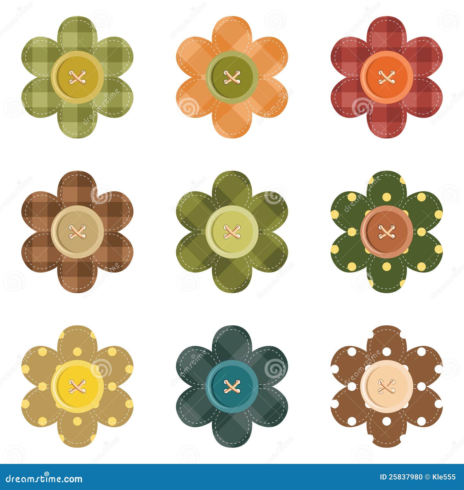 Set with scrapbook flowers stock illustration. Image of accessories ...