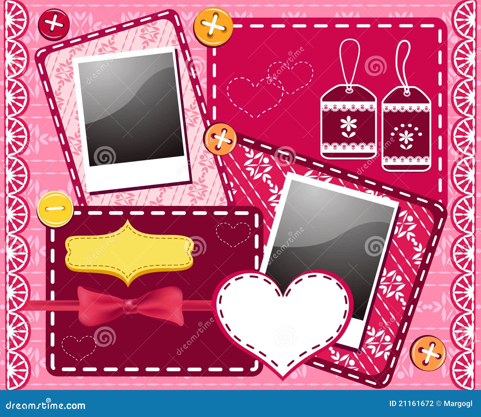 Set for scrapbooking. stock vector. Illustration of cotton - 21161672