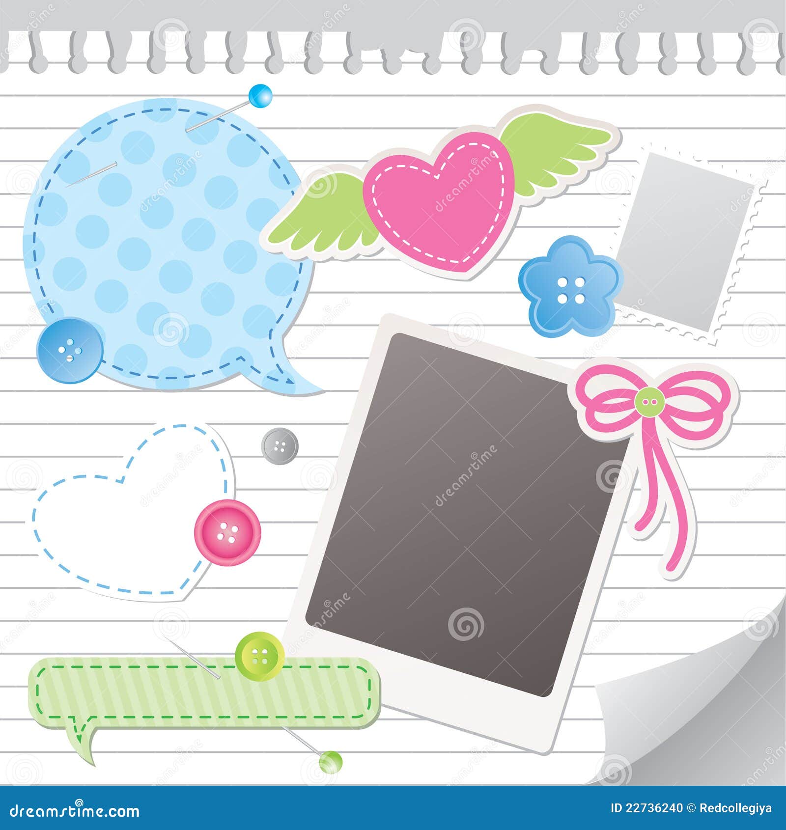 Set of Scrapbooking Elements Stock Vector - Illustration of element ...