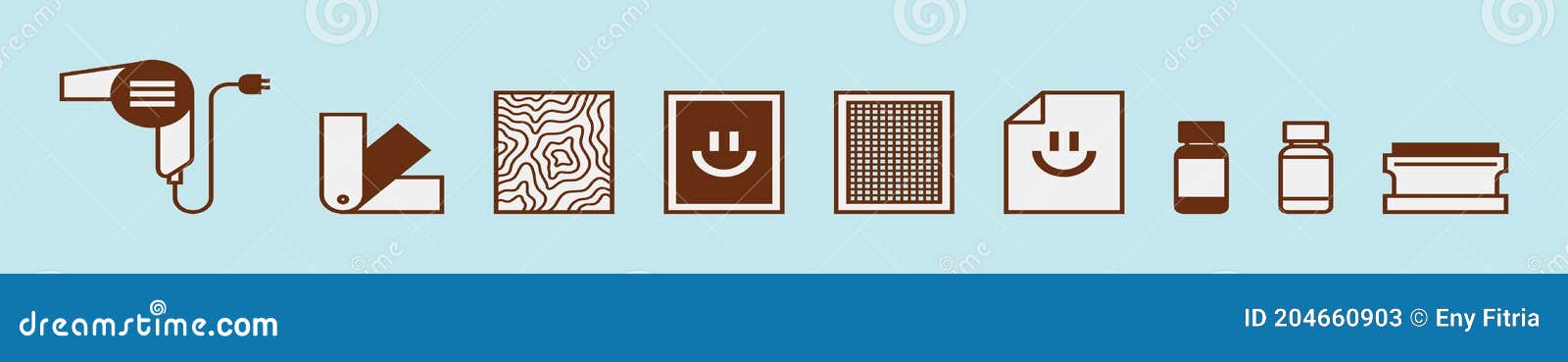 Set of Screen Printing Cartoon Icon Design Template with Various Models ...