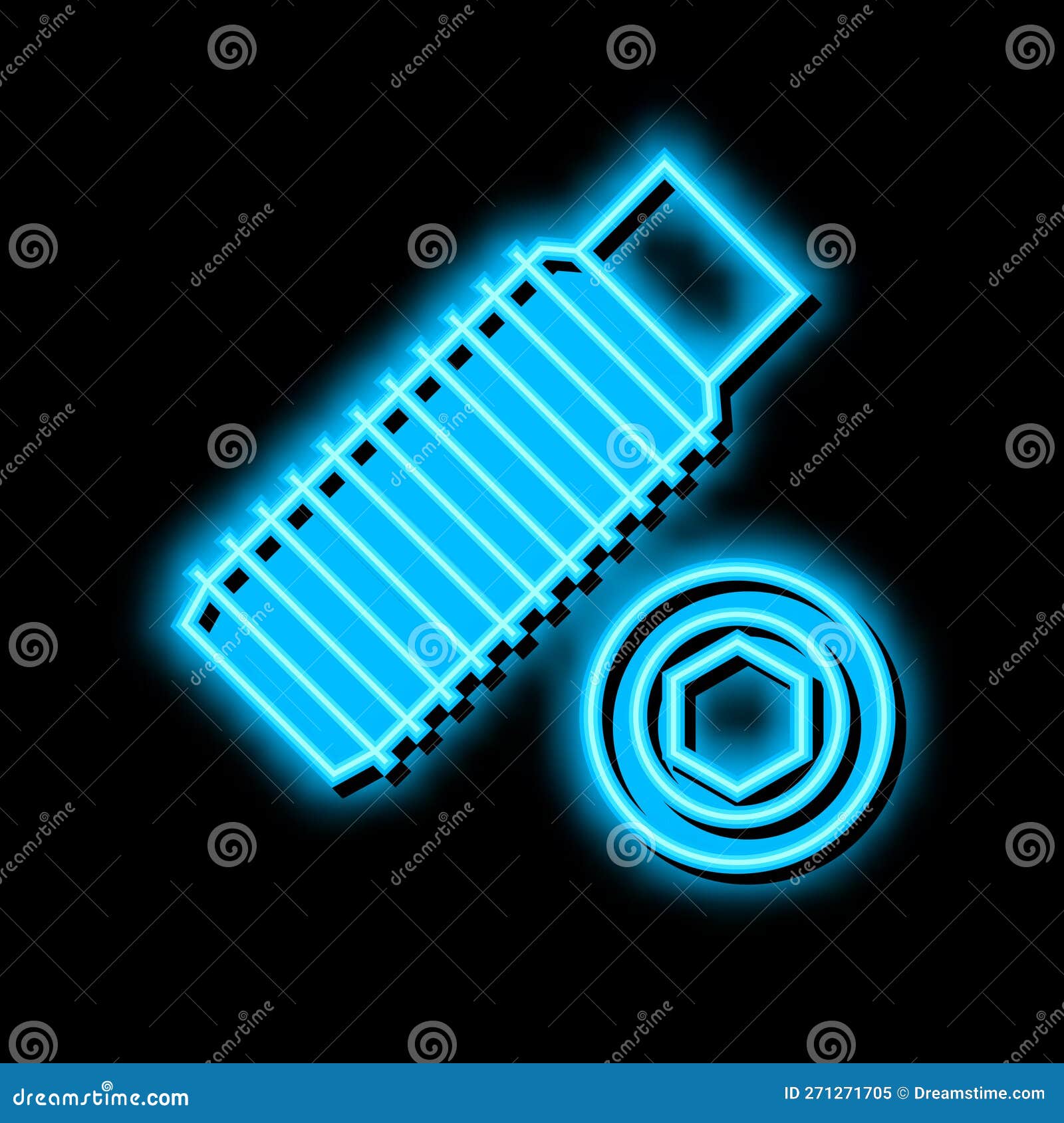 Standoff Screw Neon Glow Icon Illustration Cartoon Vector ...