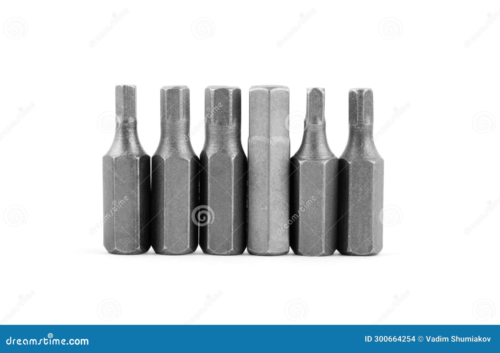 Set of Screwdriver Bits Isolated on White Stock Photo - Image of star ...