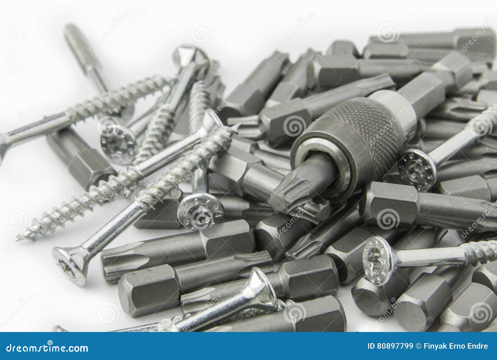 Set of Screwdriver Bits Torx Heads and Screws Stock Image - Image of ...