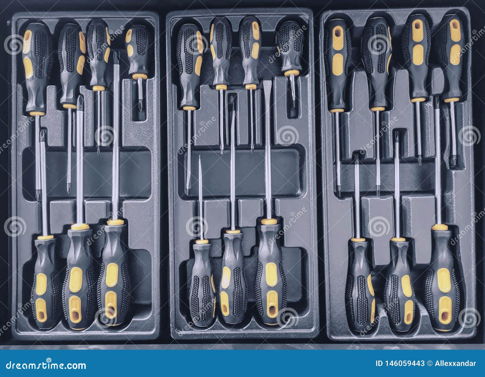 Set of Screwdrivers Inside Toolbox, Screwdrivers Set, Box with Set of ...