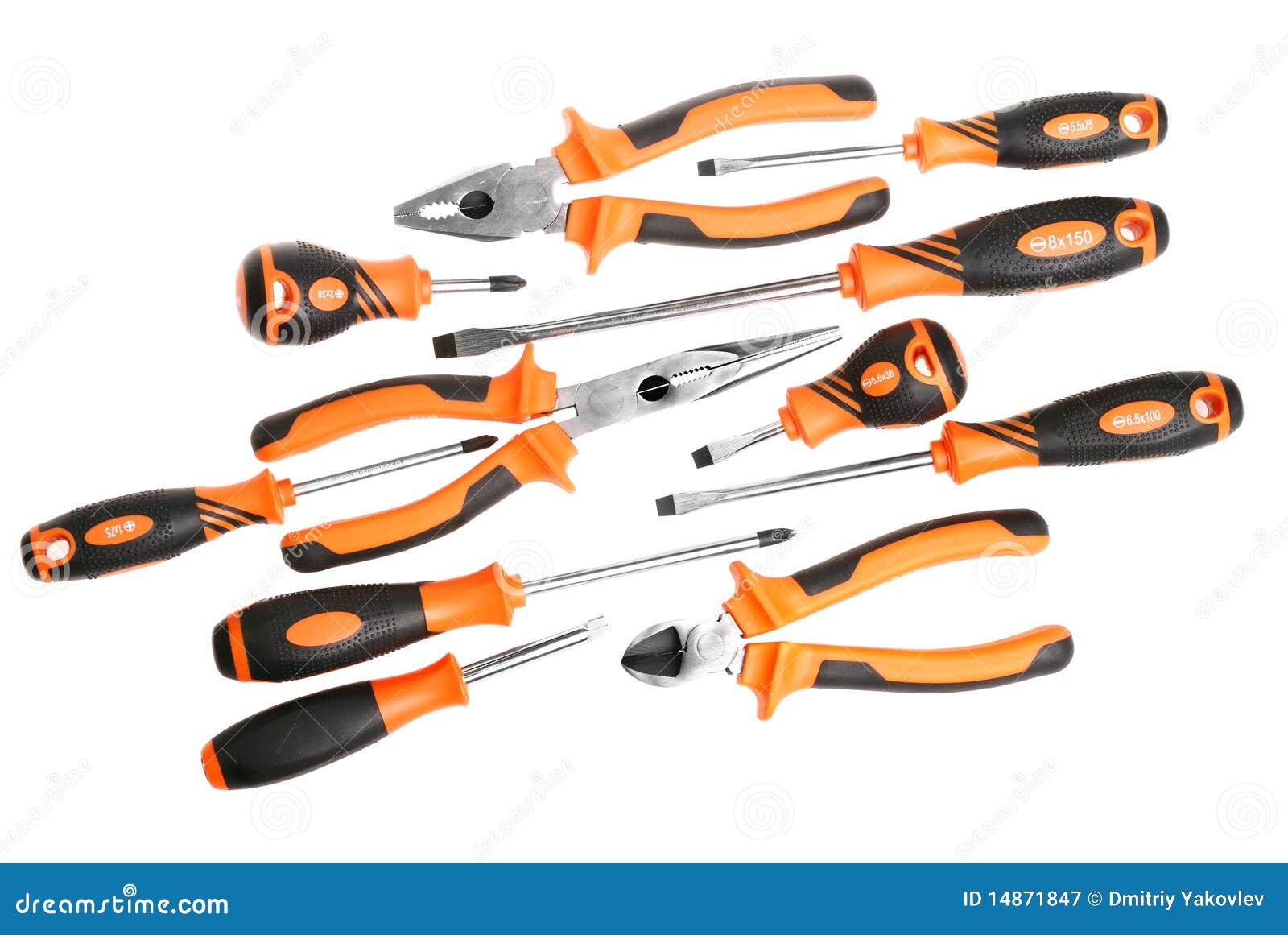 Set of Screwdrivers and Pliers Stock Image - Image of group, acute ...