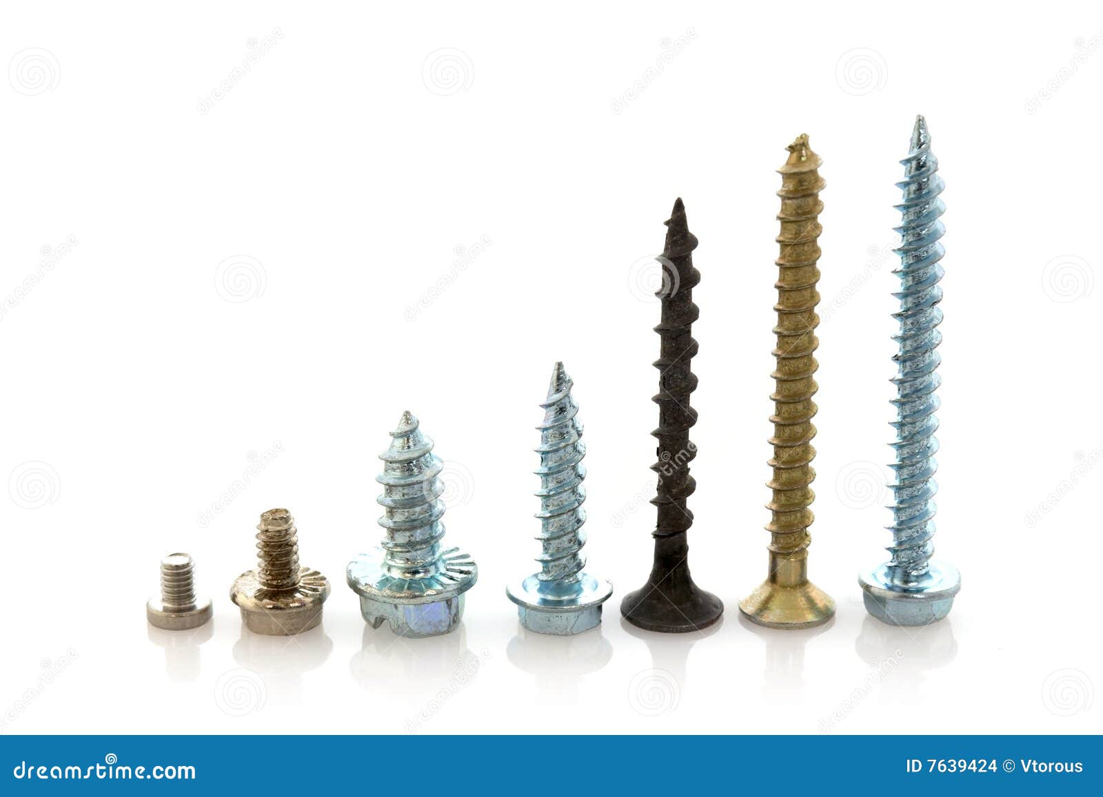 Set of screws stock photo. Image of chrome, construction - 7639424