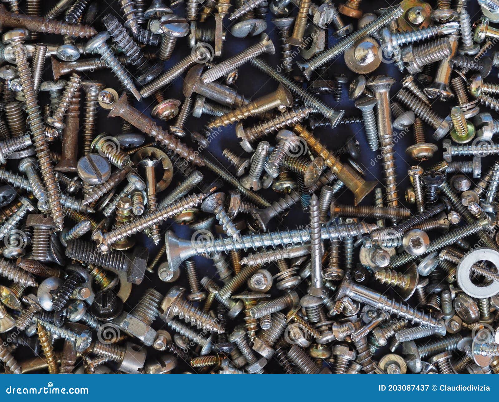 Set of screws stock image. Image of object, tool, tools - 203087437