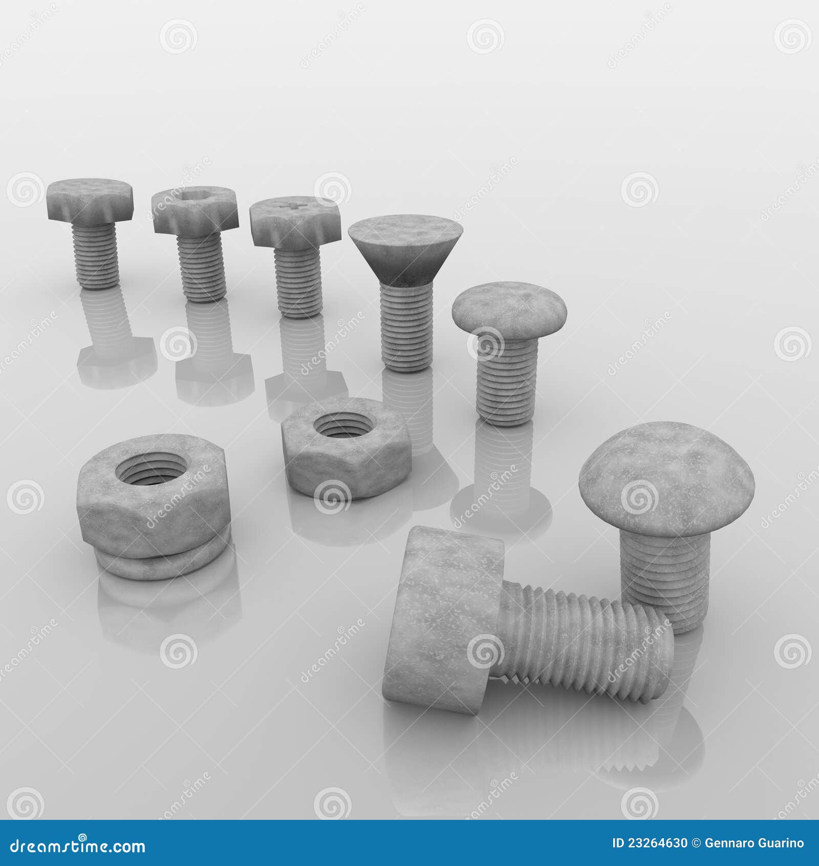 Set of screws and nuts stock illustration. Illustration of housework ...