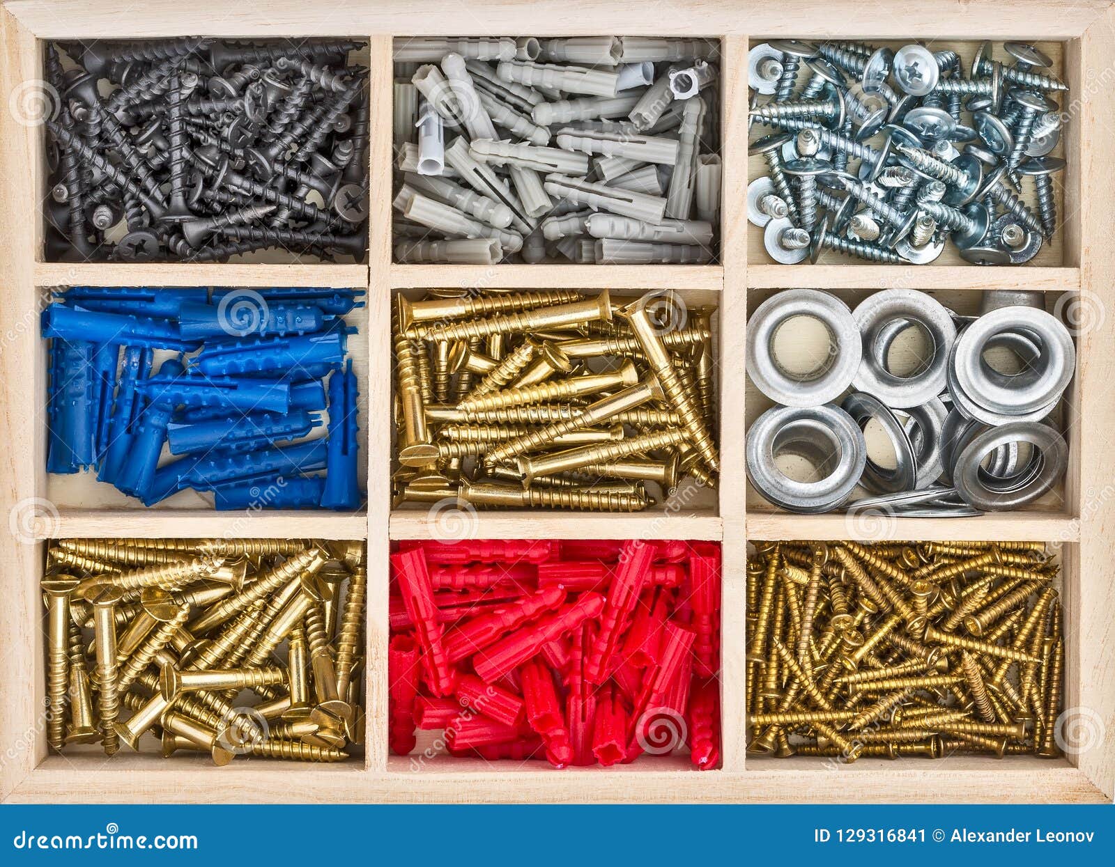 Set Screws, Screws, Dowels in the Box Stock Image - Image of home ...