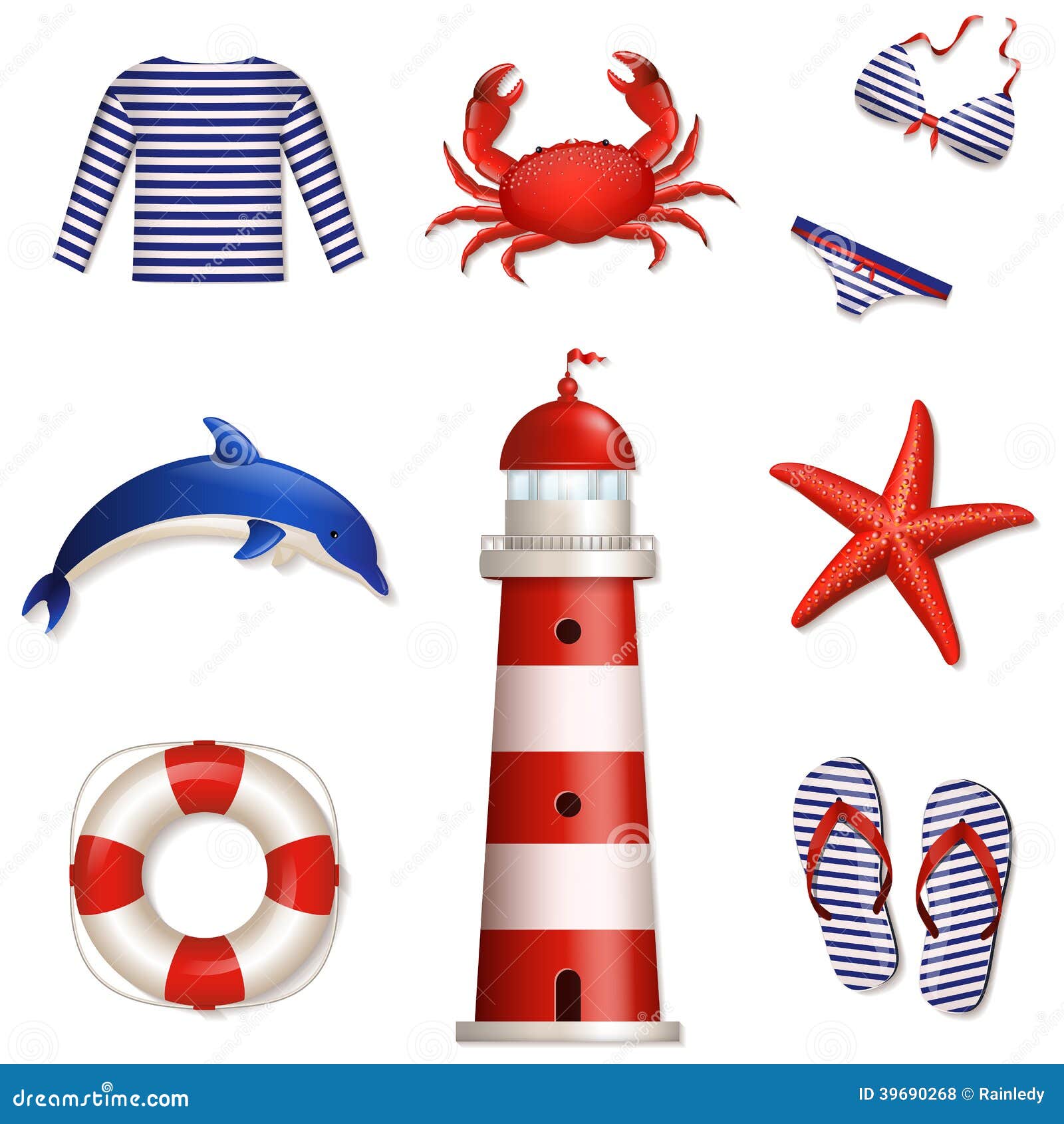 Set of Sea and Beach Icons. Vector Illustration. Stock Vector ...
