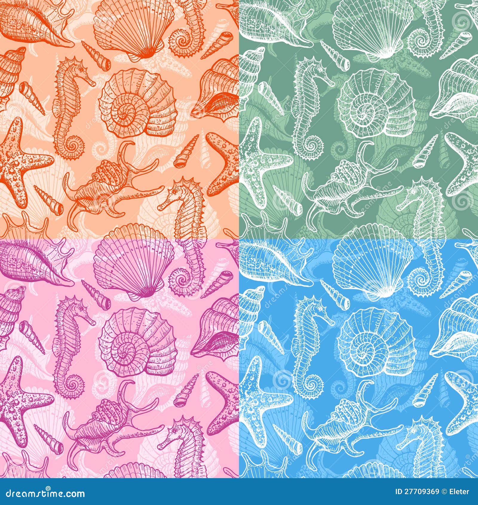 Set of Sea Hand Drawn Seamless Pattern Stock Vector - Illustration of ... Set of Sea Hand Drawn Seamless Pattern Stock Vector - Illustration of ...