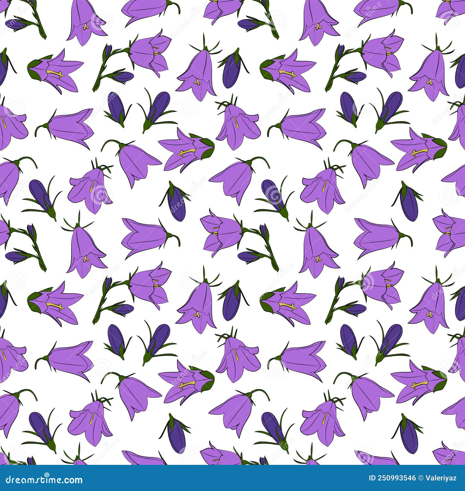 Bellflowers Vector, Elements Summer Collection, Hand-painted ...
