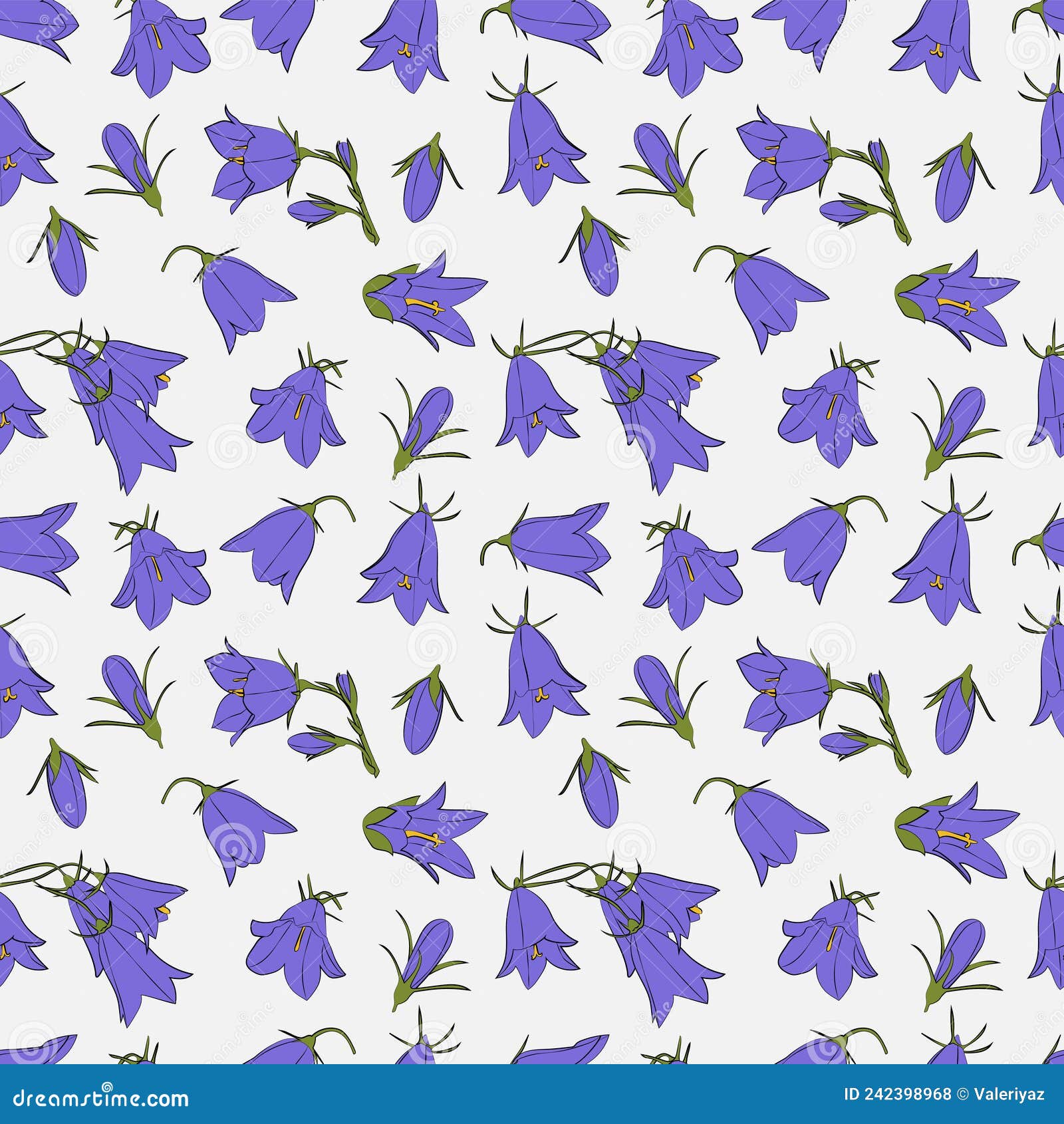 Bellflowers Vector, Elements Summer Collection, Hand-painted ...