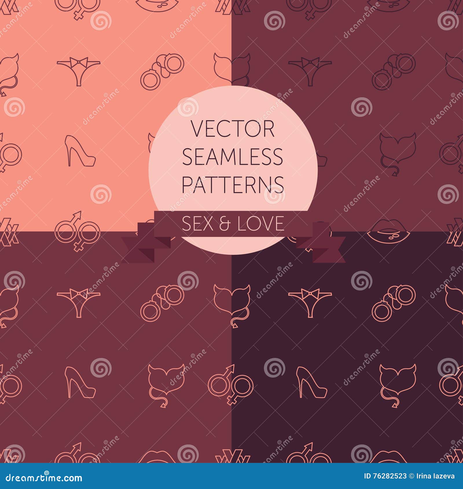 Set of Seamless Backgrounds for Adult only Content Stock Vector ...