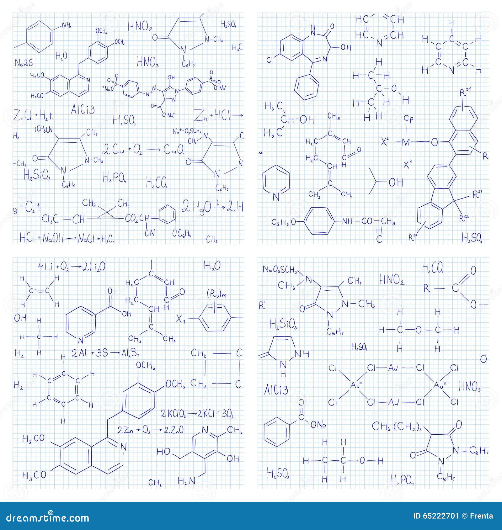Set of Seamless Backgrounds with Chemistry Formulas Stock Illustration ...