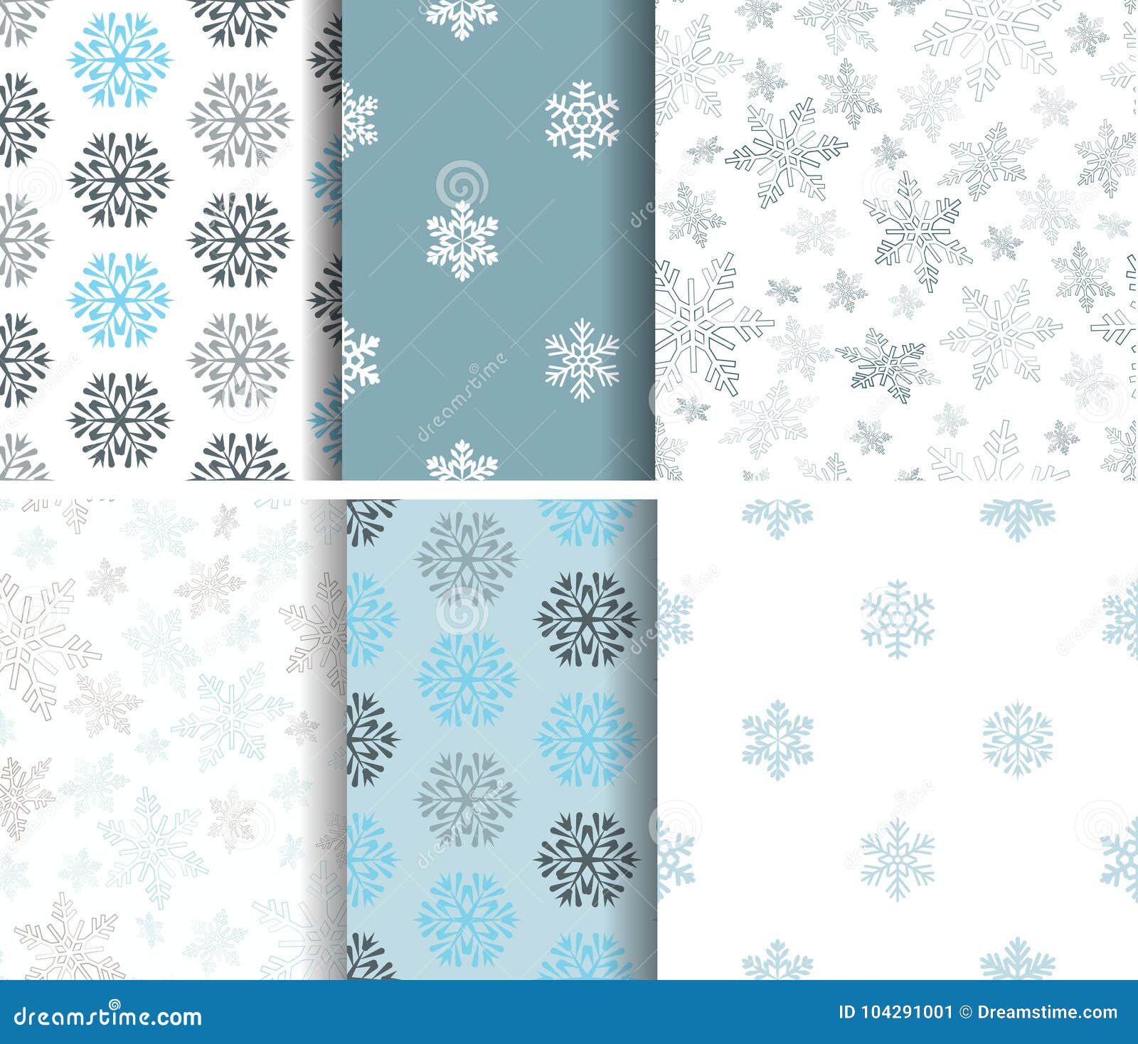 Seamless Blue Winter Pattern with Diamond of Dots and Snowflakes Stock ...