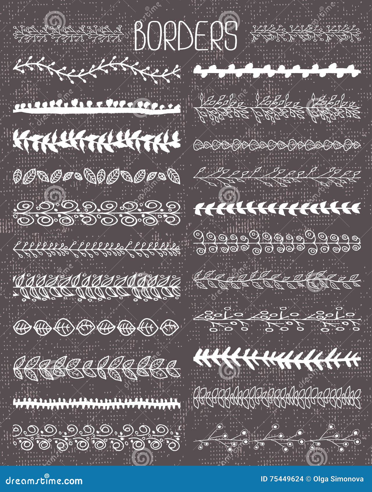 Set of 23 seamless borders stock vector. Illustration of corner - 75449624