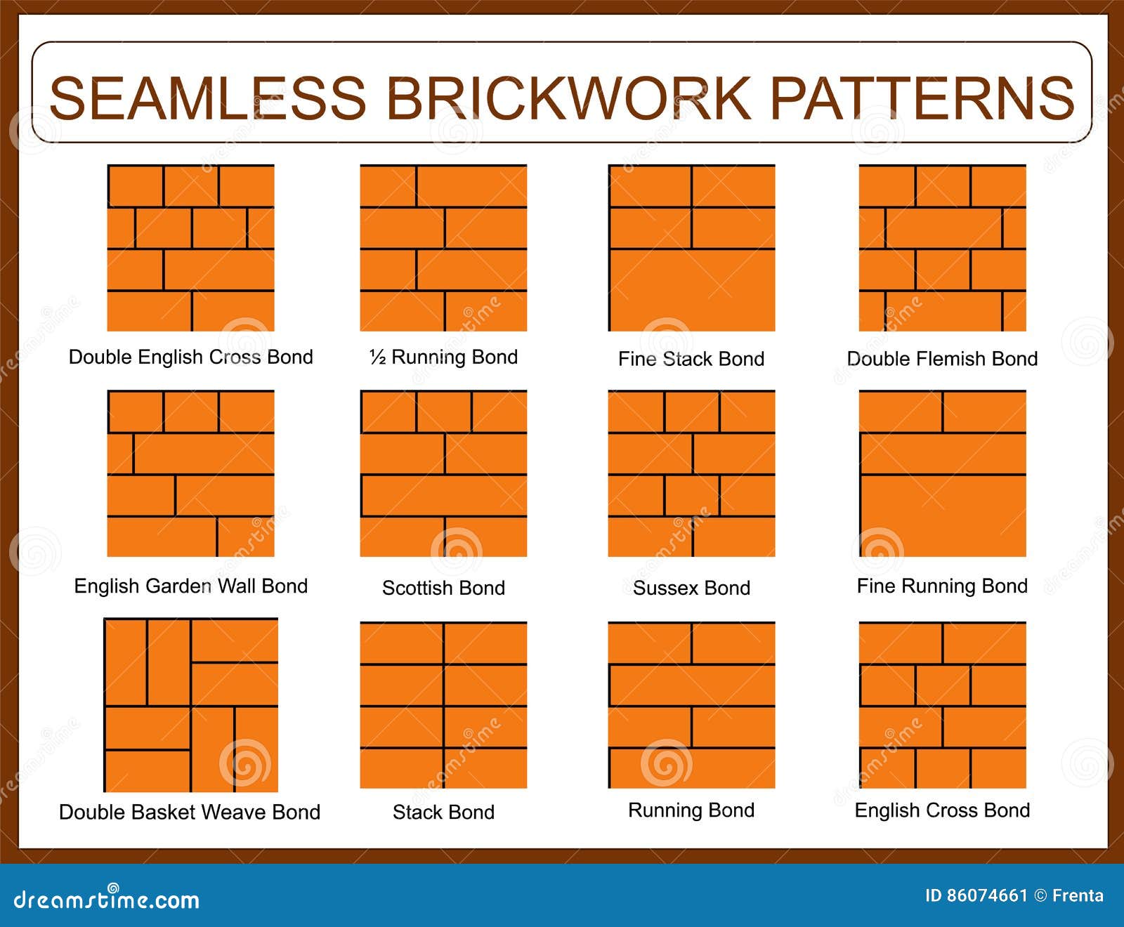 Set of Seamless Brickwork Patterns Stock Vector - Illustration of ...