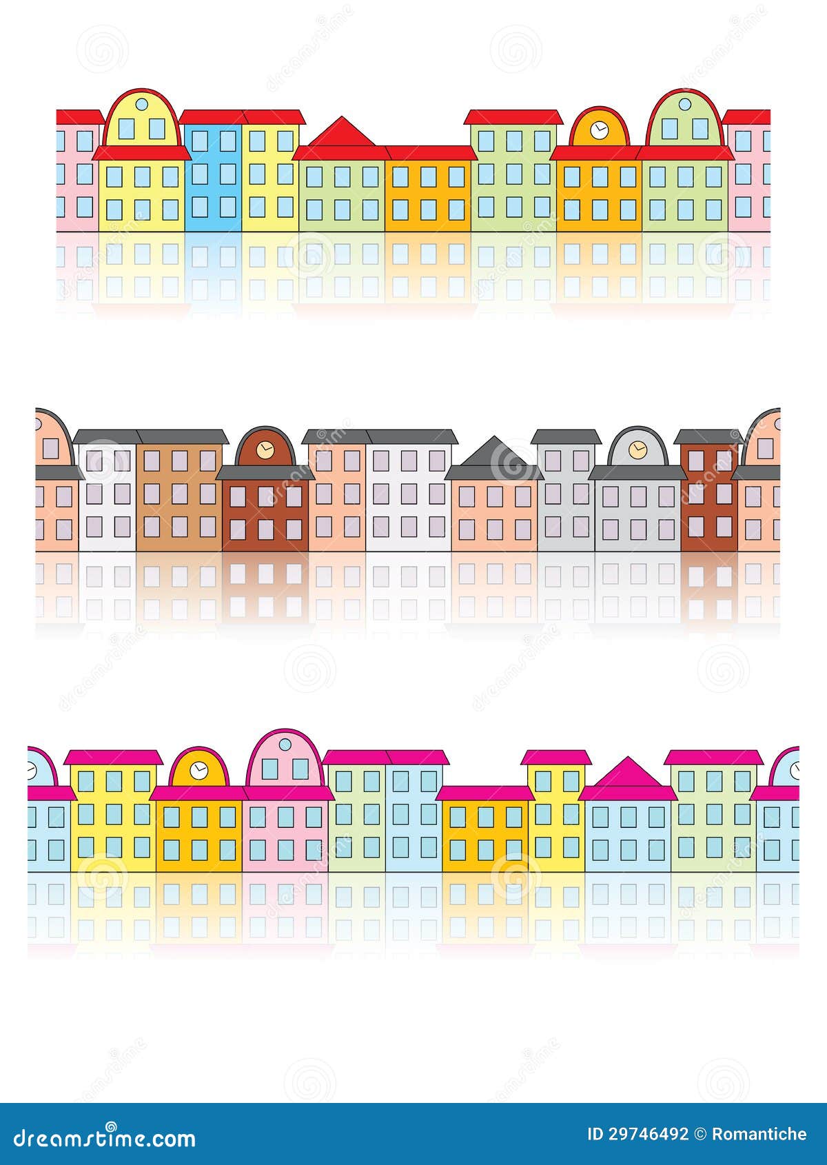 Buildings with Reflection Patterns Stock Vector - Illustration of ...