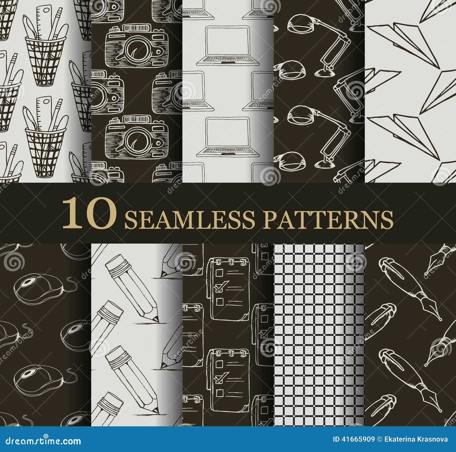 Set of 10 Seamless Business Patterns Stock Vector - Illustration of ...