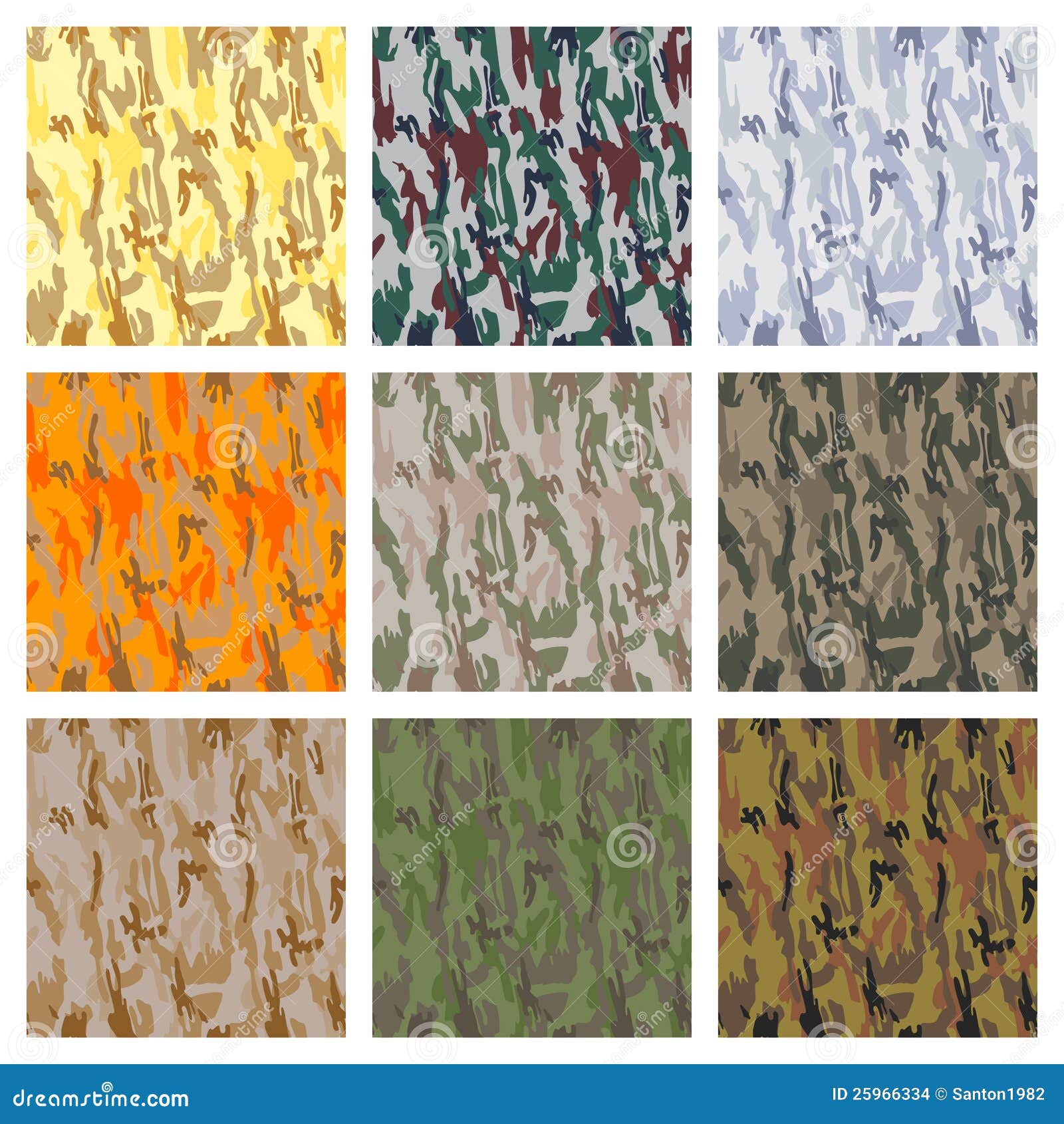Set of Seamless Camouflage Patterns Stock Vector - Illustration of army ...