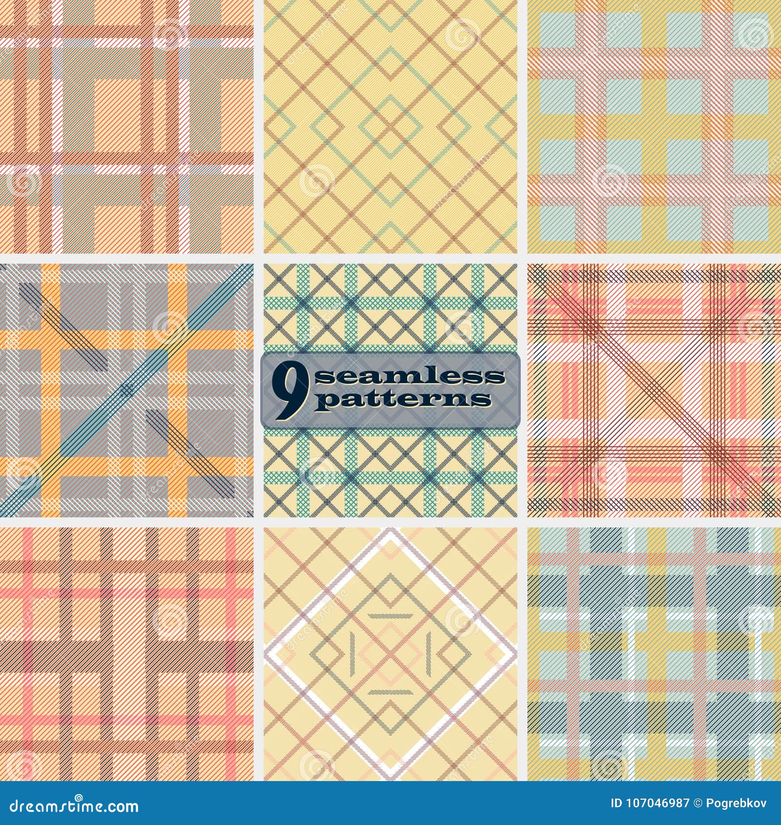 Set of Seamless Checkered Patterns Stock Vector - Illustration of ...