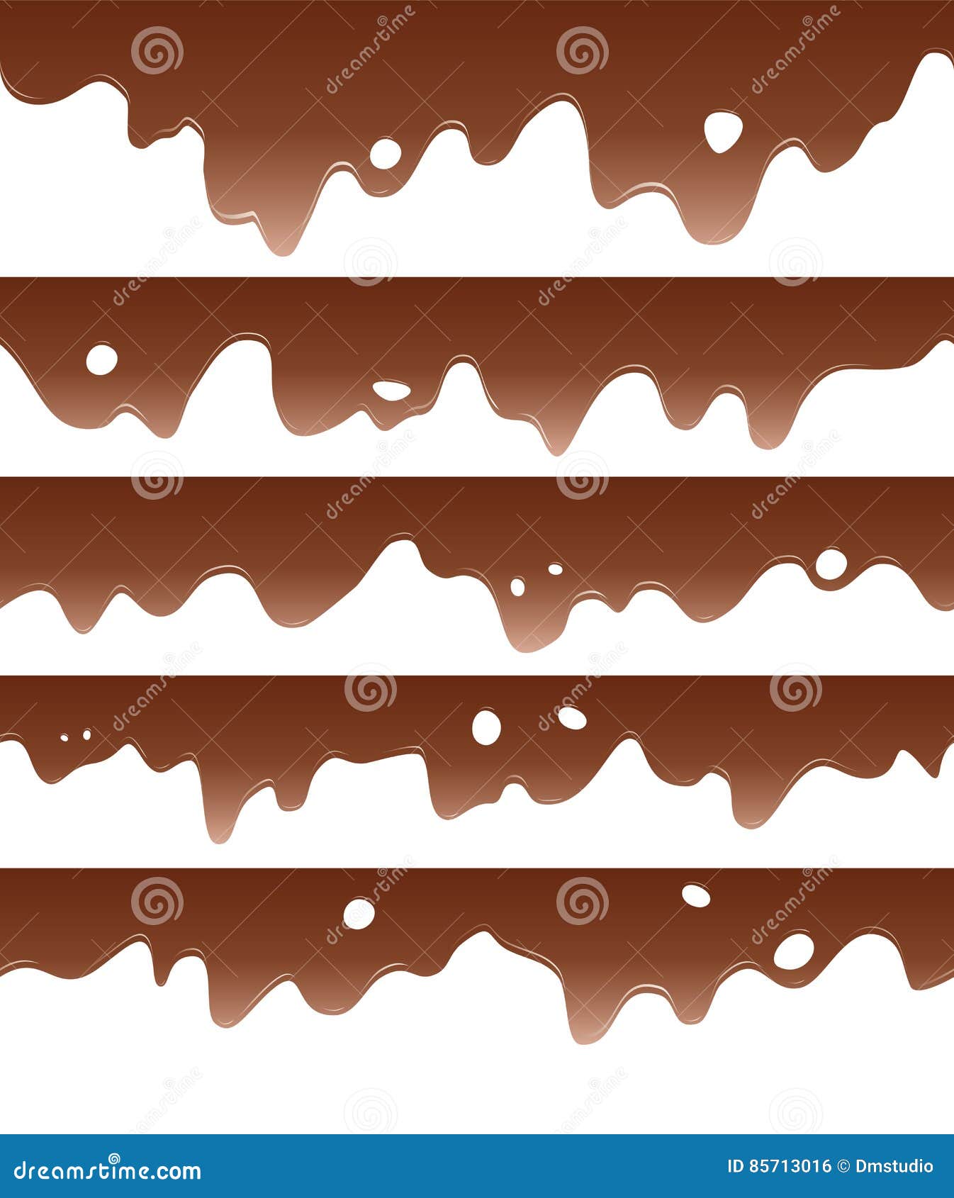 Set of Seamless Chocolate Borders, Vector Stock Vector - Illustration ...