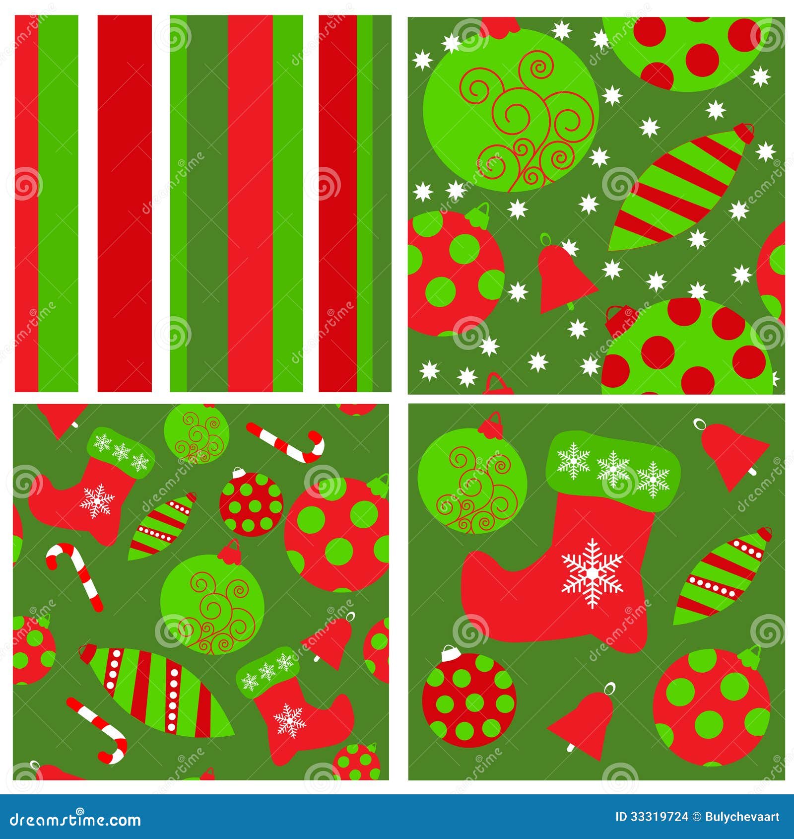 Set of Seamless Christmas Patterns Stock Vector - Illustration of ...