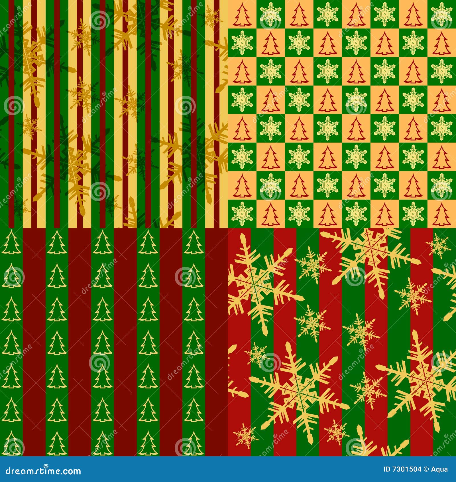 Set of Seamless Christmas Textures Stock Vector - Illustration of ...