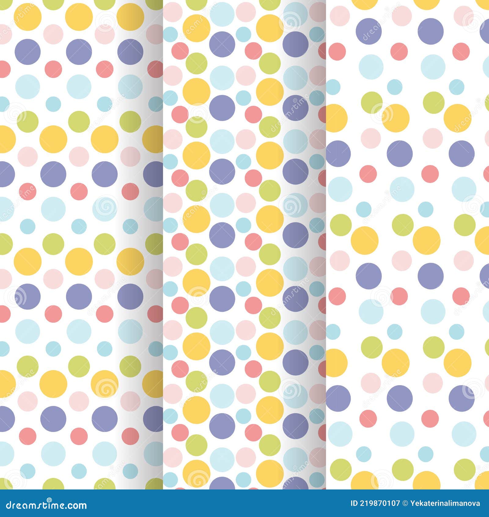 Set of Seamless Colourful Polka Dot Patterns. Vector Stock Vector ...
