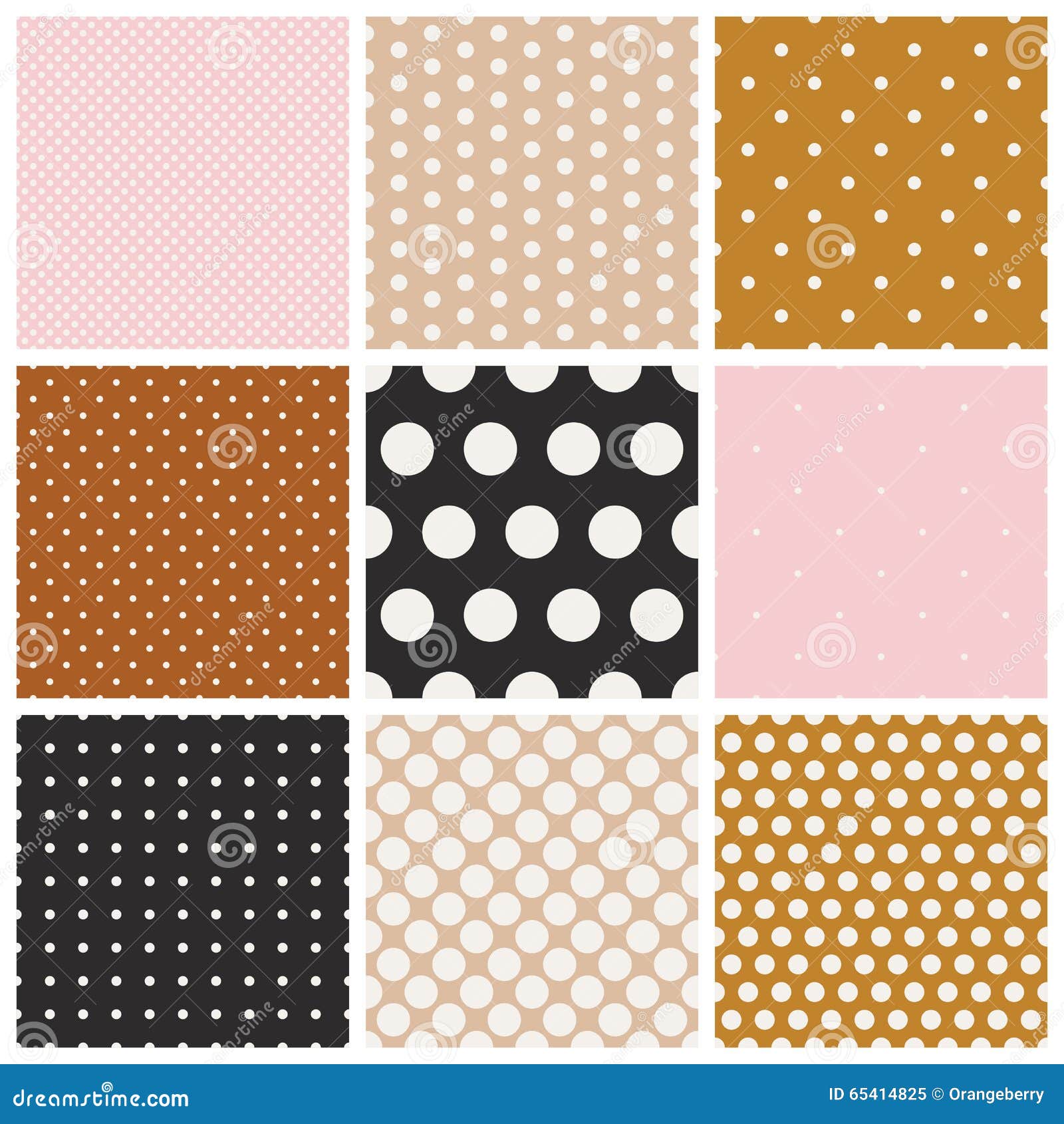 Set of Seamless Dots Patterns Stock Vector - Illustration of modern ...