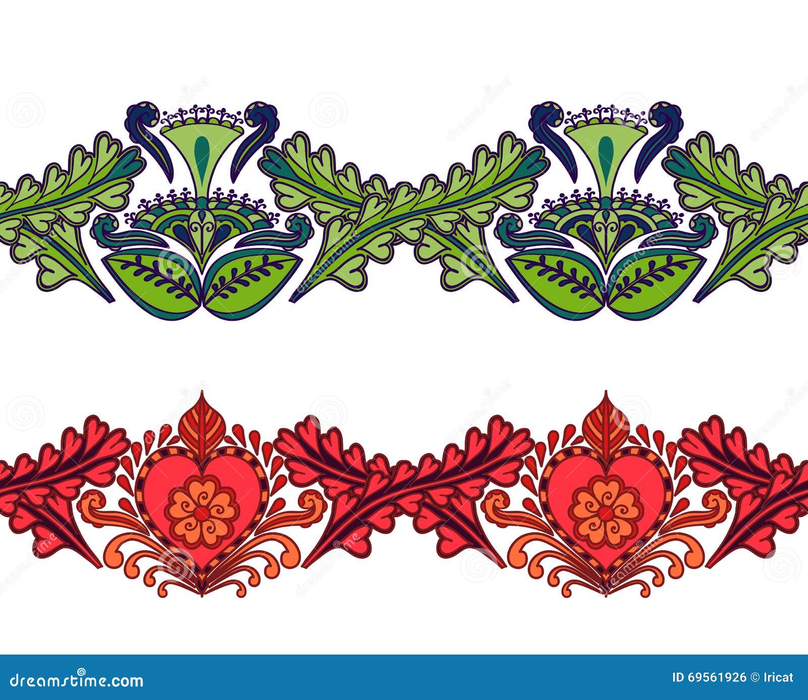 Set of Seamless Ethnic Borders. Indian Style Stock Vector ...