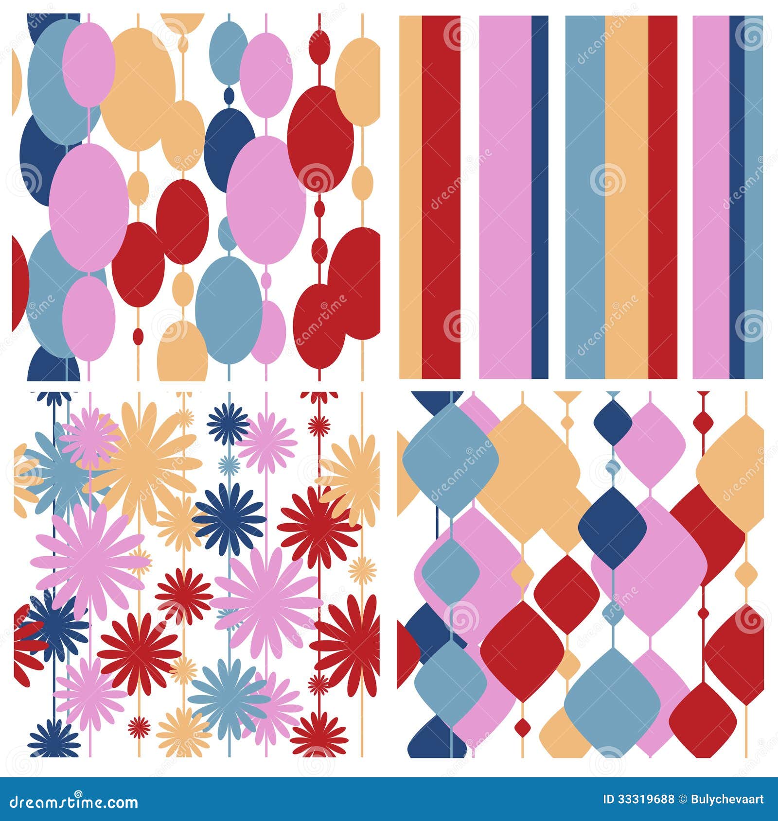 Set Seamless Festive Patterns Stock Vector - Illustration of drawing ...