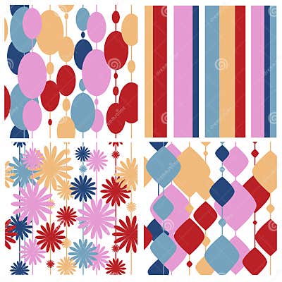 Set Seamless Festive Patterns Stock Vector - Illustration of drawing ...