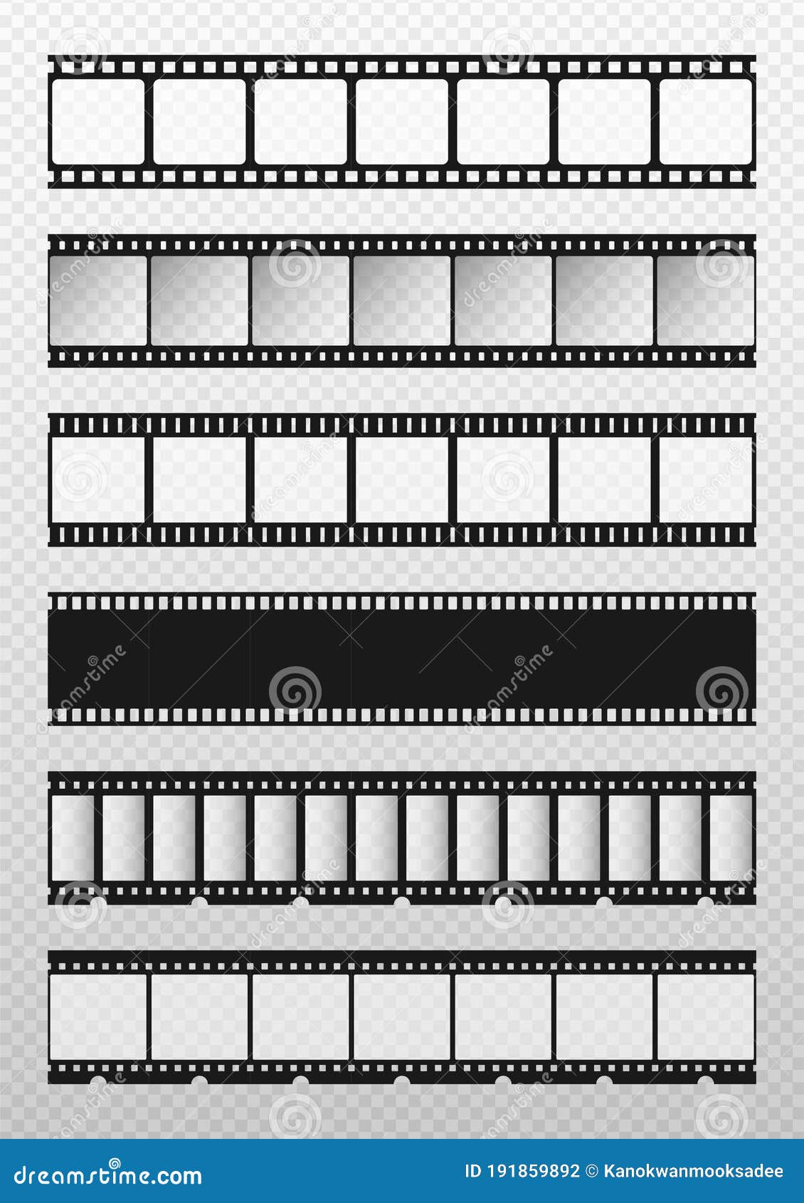 Set of Seamless Film Frame. Film Strip Stock Vector - Illustration of ...