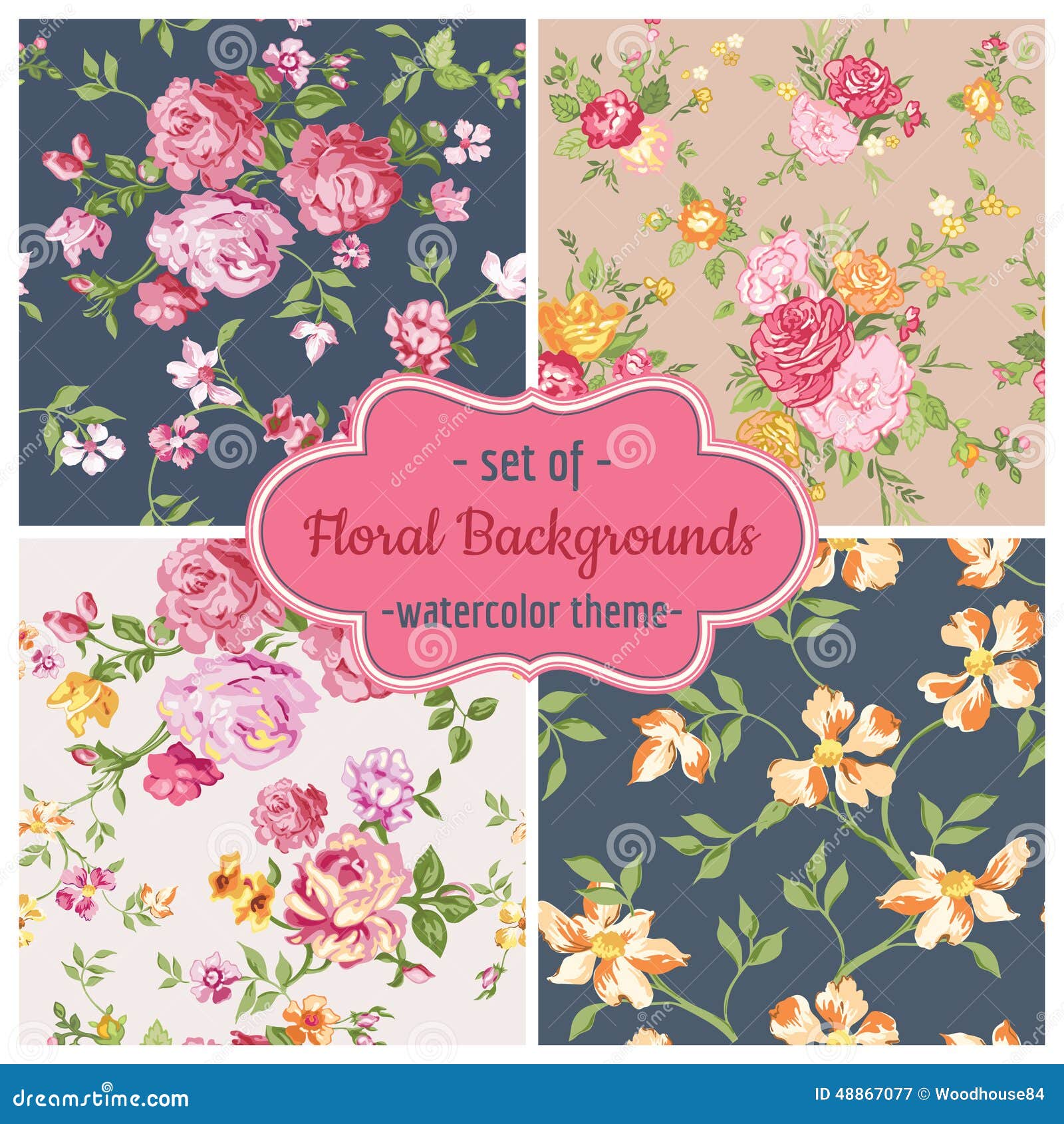 Flower Backgrounds In Different Shades And Colors Royalty-Free ...