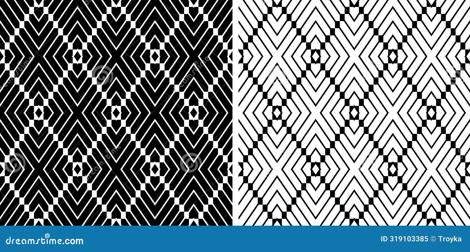 Set of Seamless Geometric Diamonds Patterns Stock Vector - Illustration ...