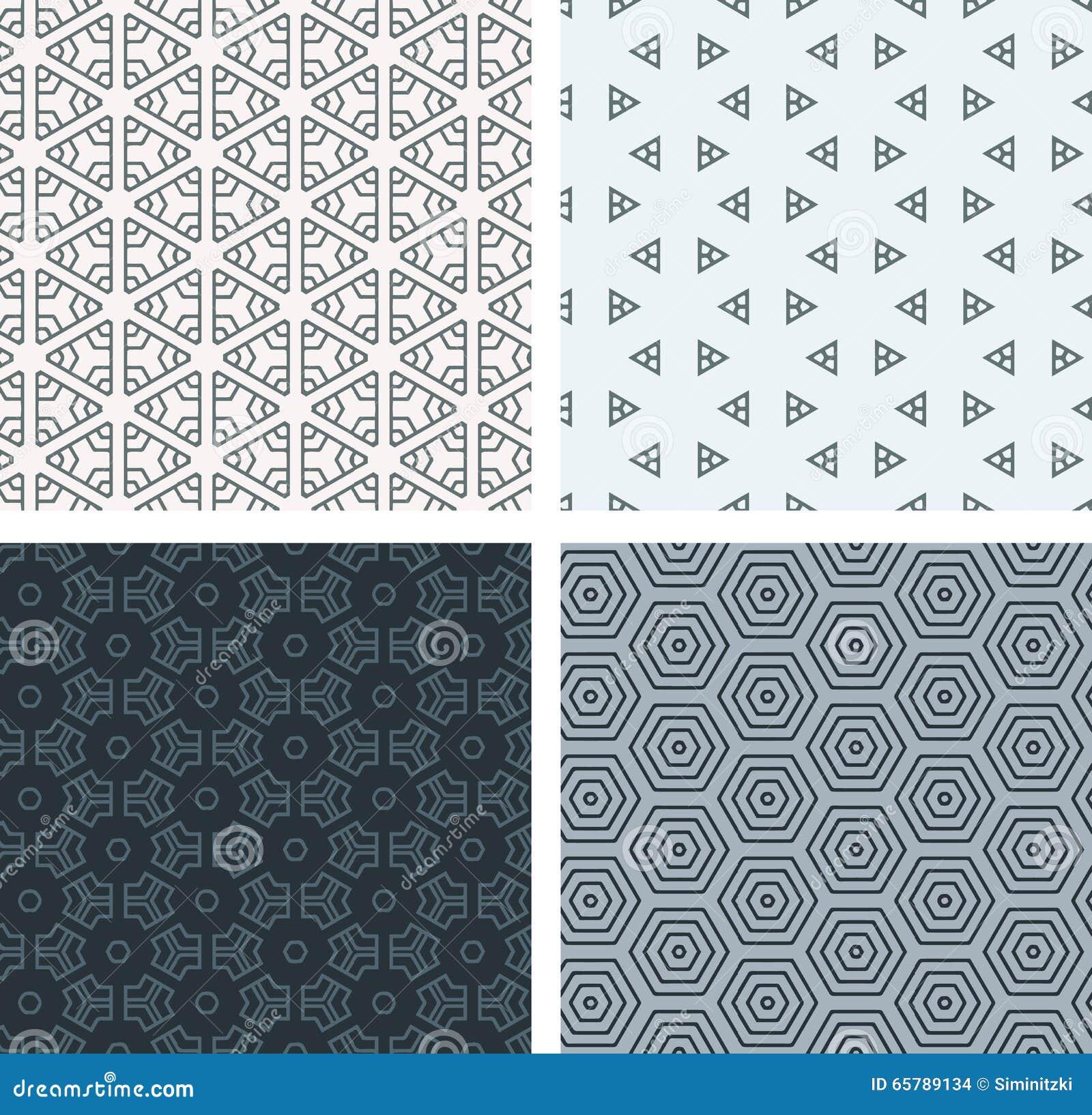 Set of Seamless Geometric Patern. Stock Vector - Illustration of ...