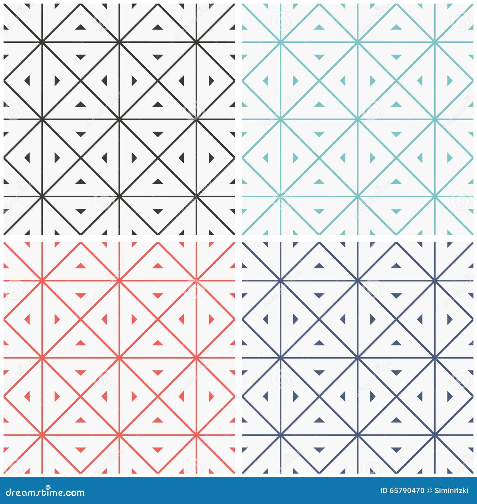 Set of Seamless Geometric Patern. Stock Vector - Illustration of ...