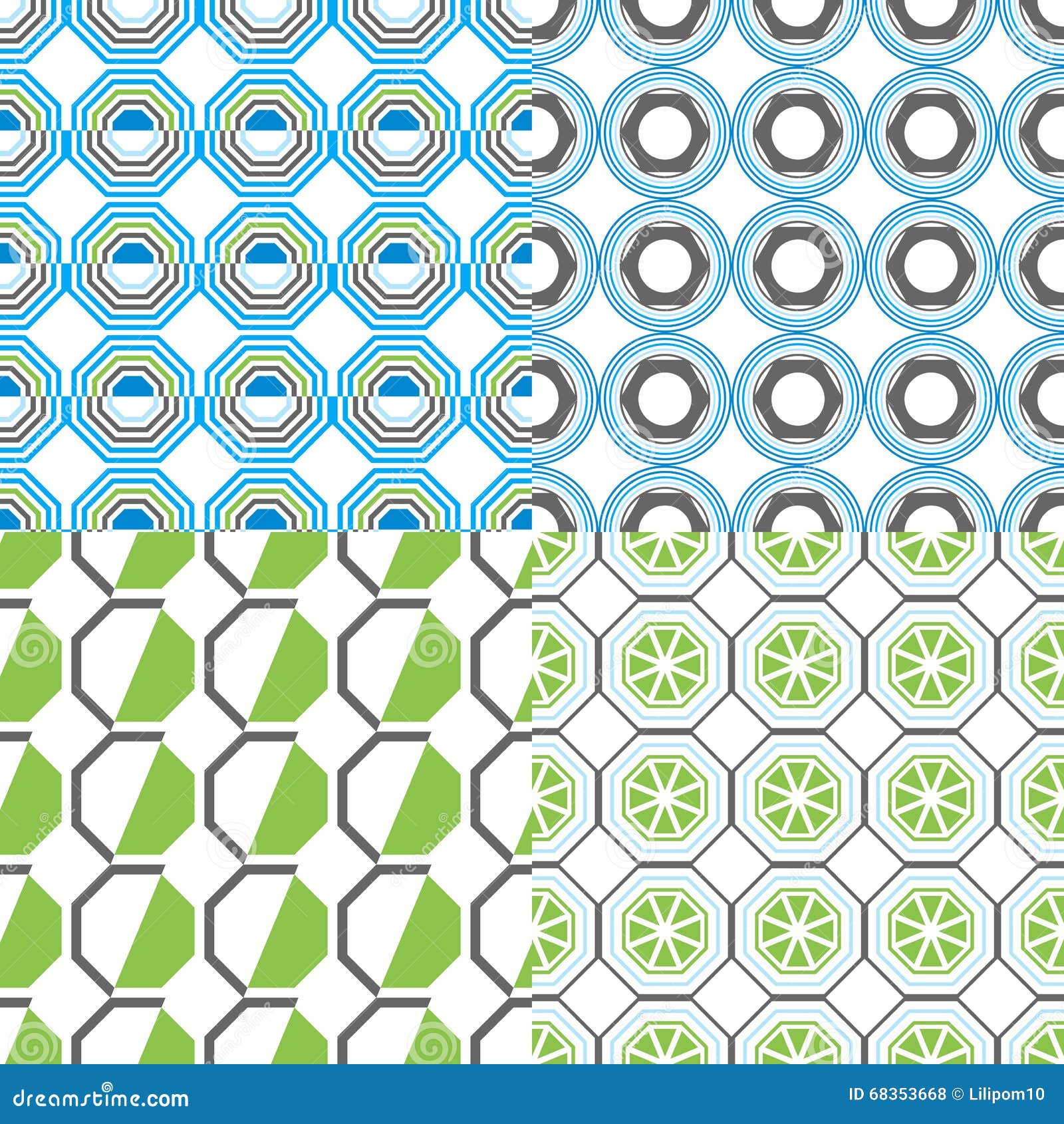 Set of Seamless Geometric Pattern Stock Vector - Illustration of decor ...